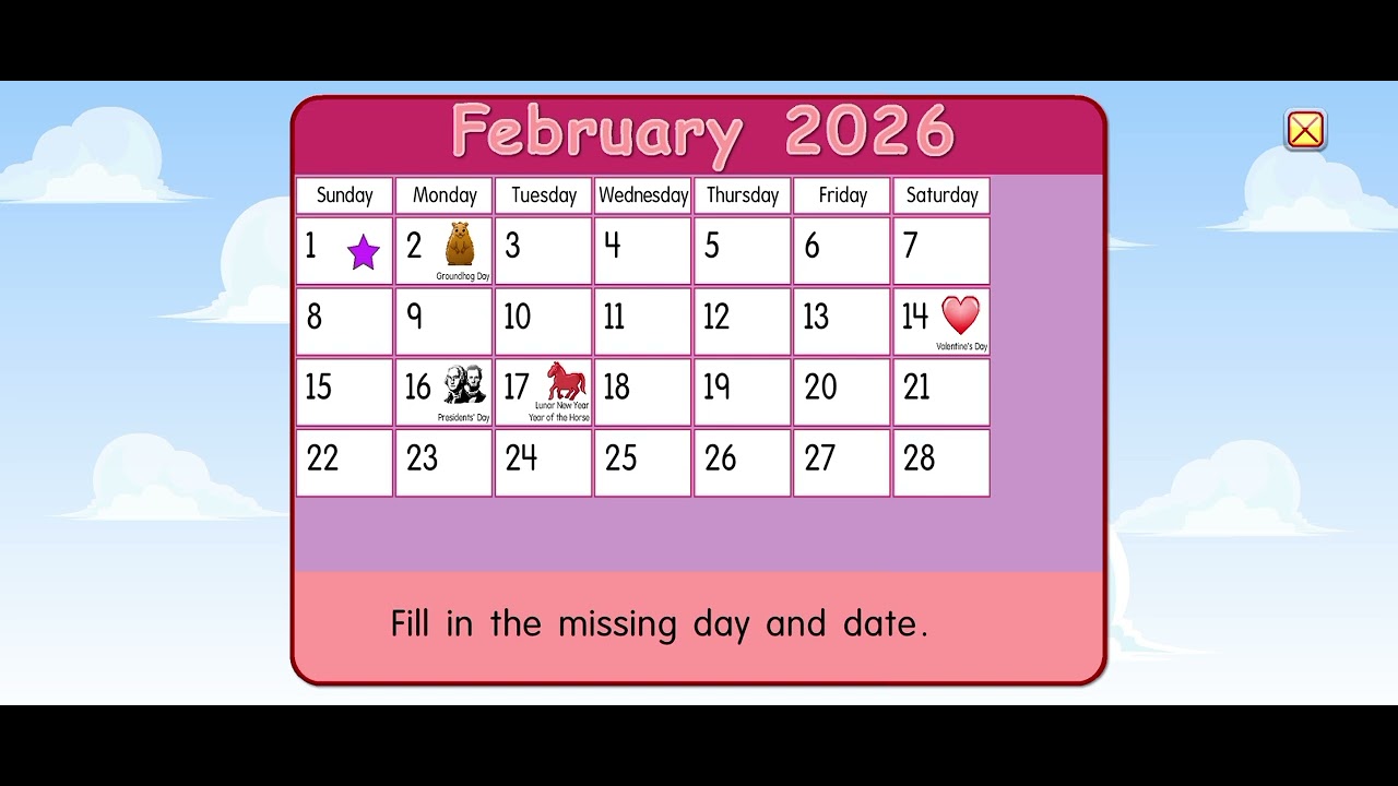 Starfall calendar February 1, 2026 - YouTube