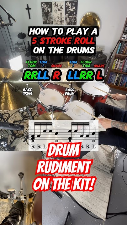 How to Play a 5 Stroke Roll on the Drums (Easy Drum Lesson) #drums - YouTube
