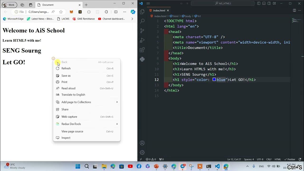 #eSkills 02 Start learning HTML5 ចាប់ផ្តើមរៀន HTML5 - YouTube