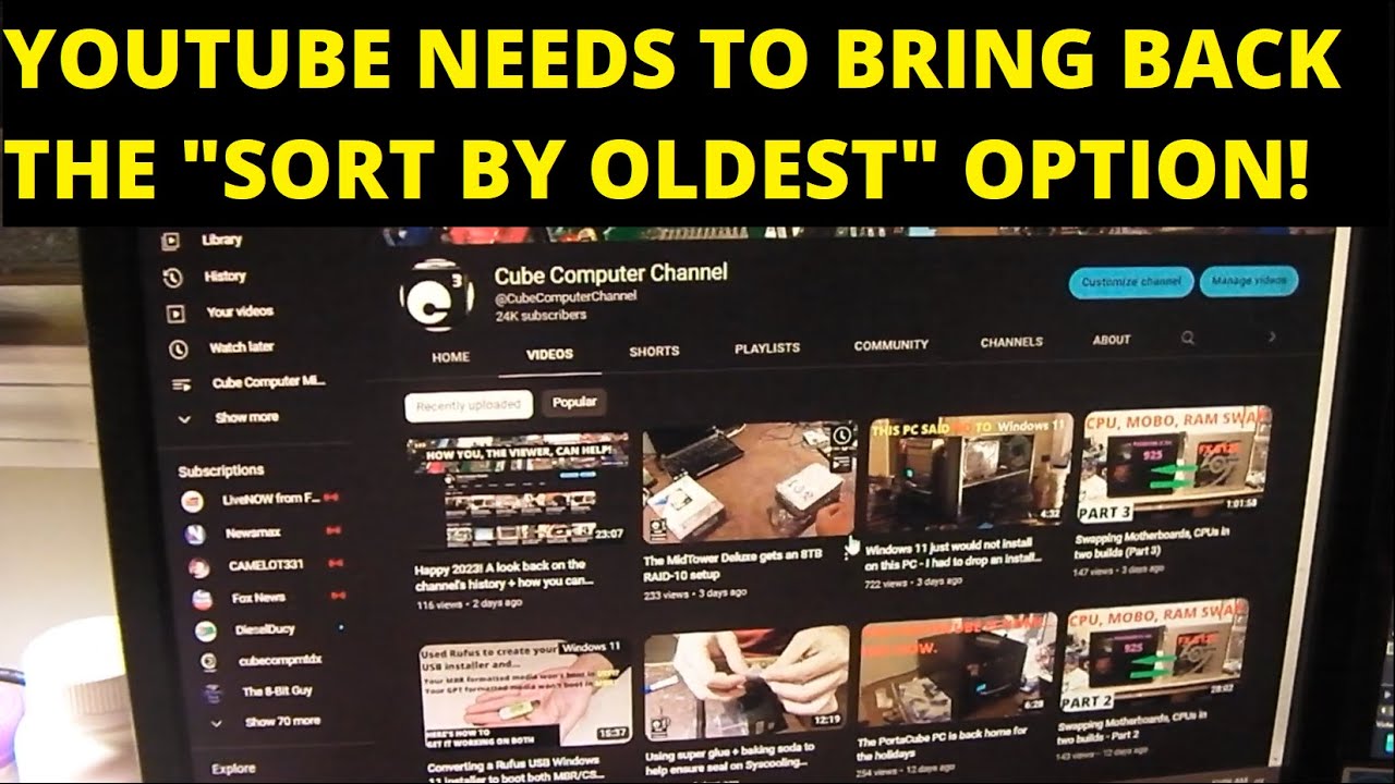Why YouTube needs to bring back the Sort by Oldest option - YouTube