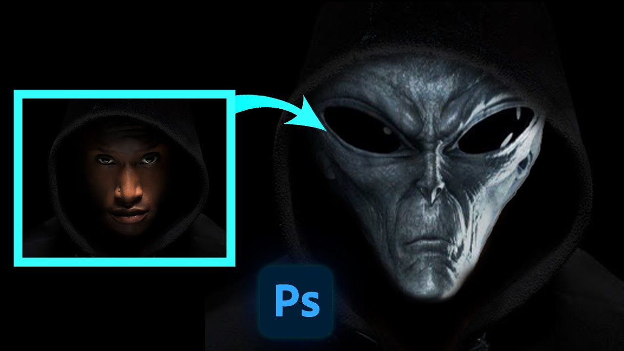 HOW TO CREATE ALIEN FACE MANIPULATION IN PHOTOSHOP ️ - YouTube