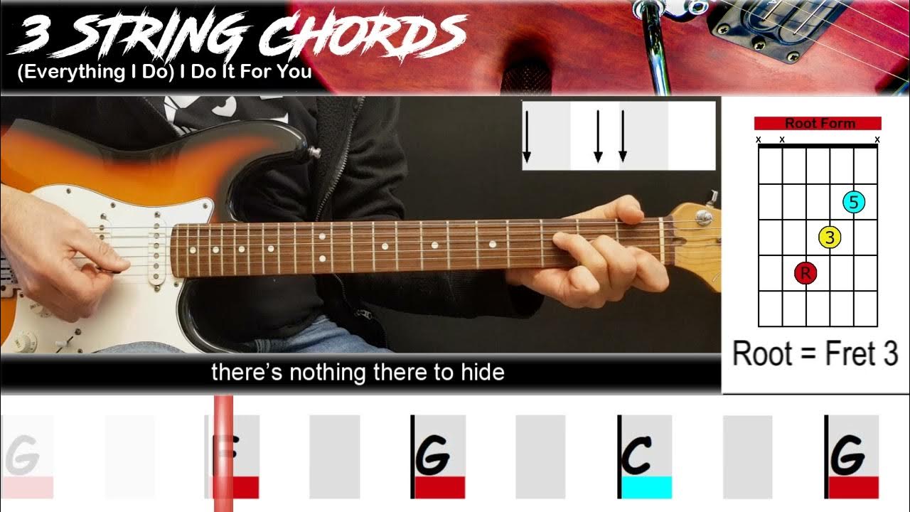 Everything I Do - Bryan Adams | EASY GUITAR | 3 String Chords - YouTube