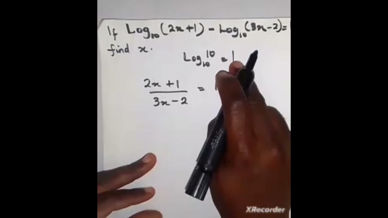 Solving Logarithm; using Subtraction Law. - YouTube
