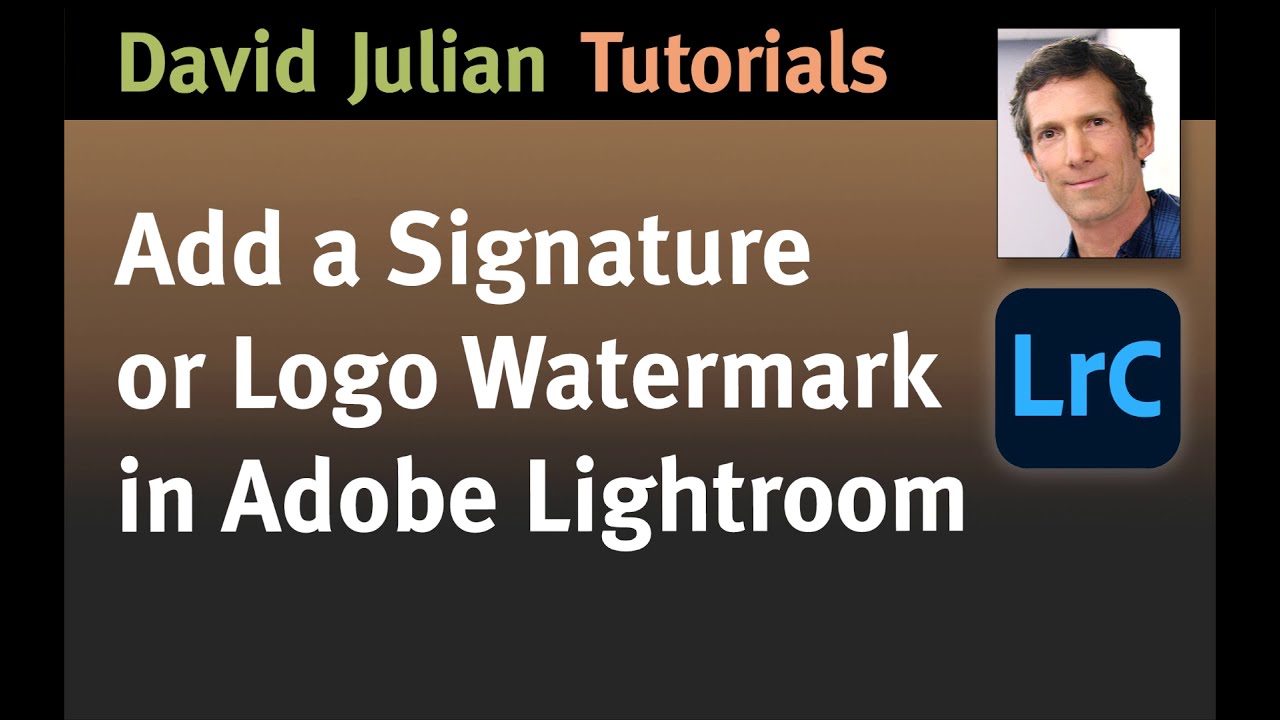 Add a SIGNATURE or LOGO Watermark in Adobe Lightroom - YouTube