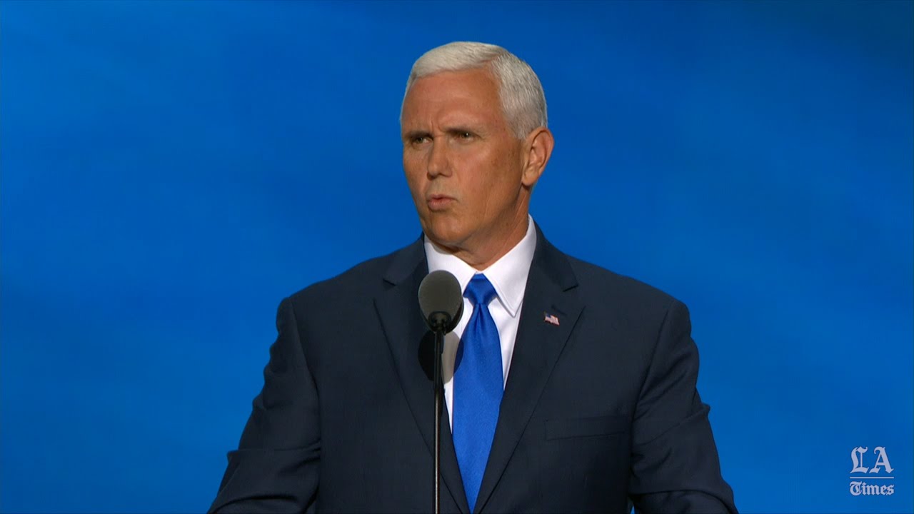 Indiana Gov. Mike Pence speaks at the Republican National Convention ...