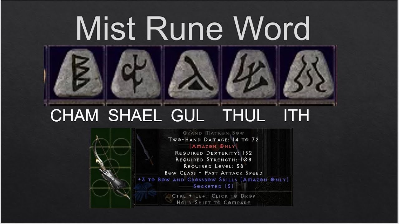 Diablo 2 resurrected Mist Runeword - YouTube