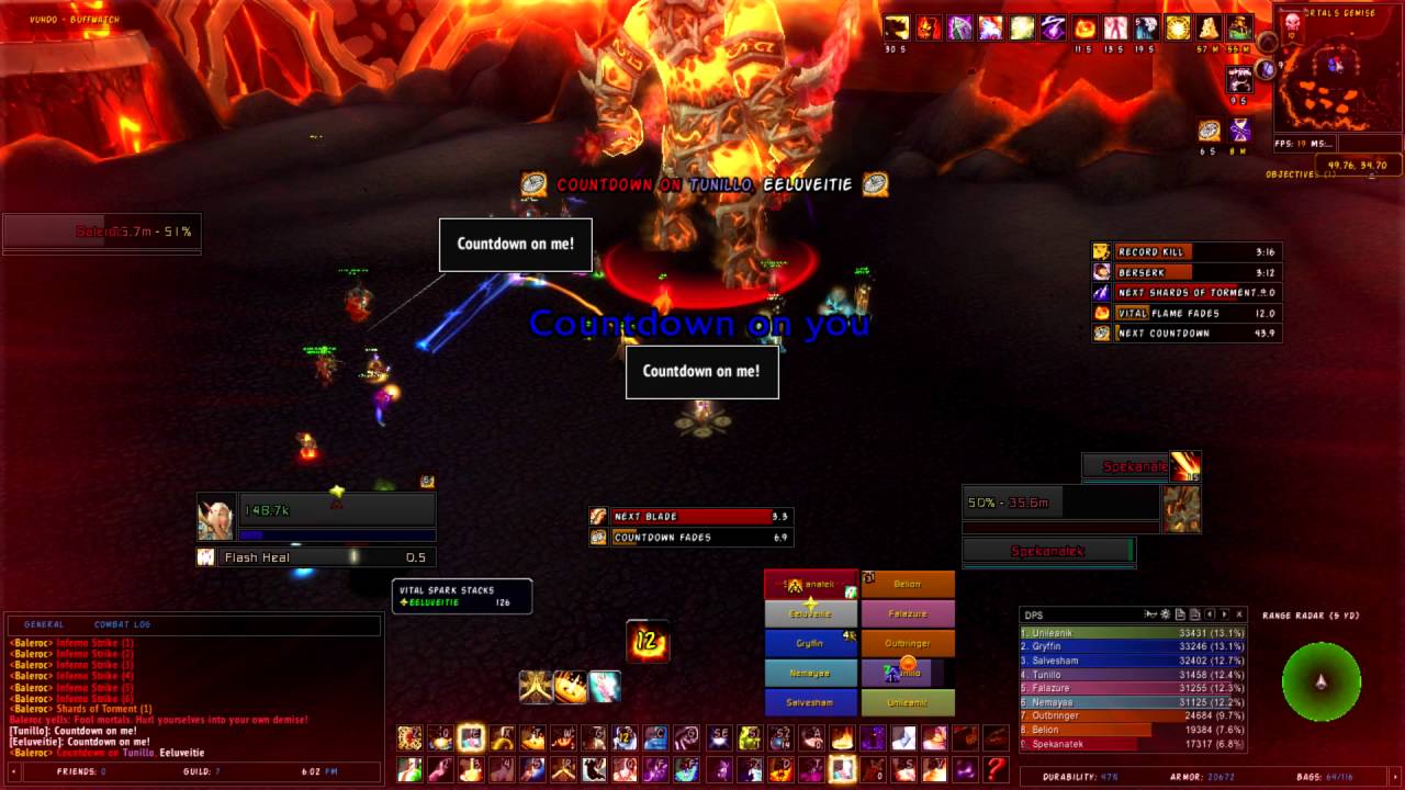 Firelands Baleroc 10 heroic solo heal TWINSTAR - YouTube