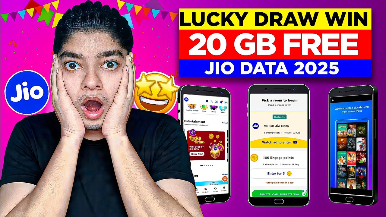 "Win 20GB Free Data in Jio Lucky Draw | Don’t Miss This Chance!" - YouTube