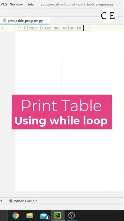 Print Table In Python Using While Loop Shorts Python Pythonprogramming Coding Short Youtube 