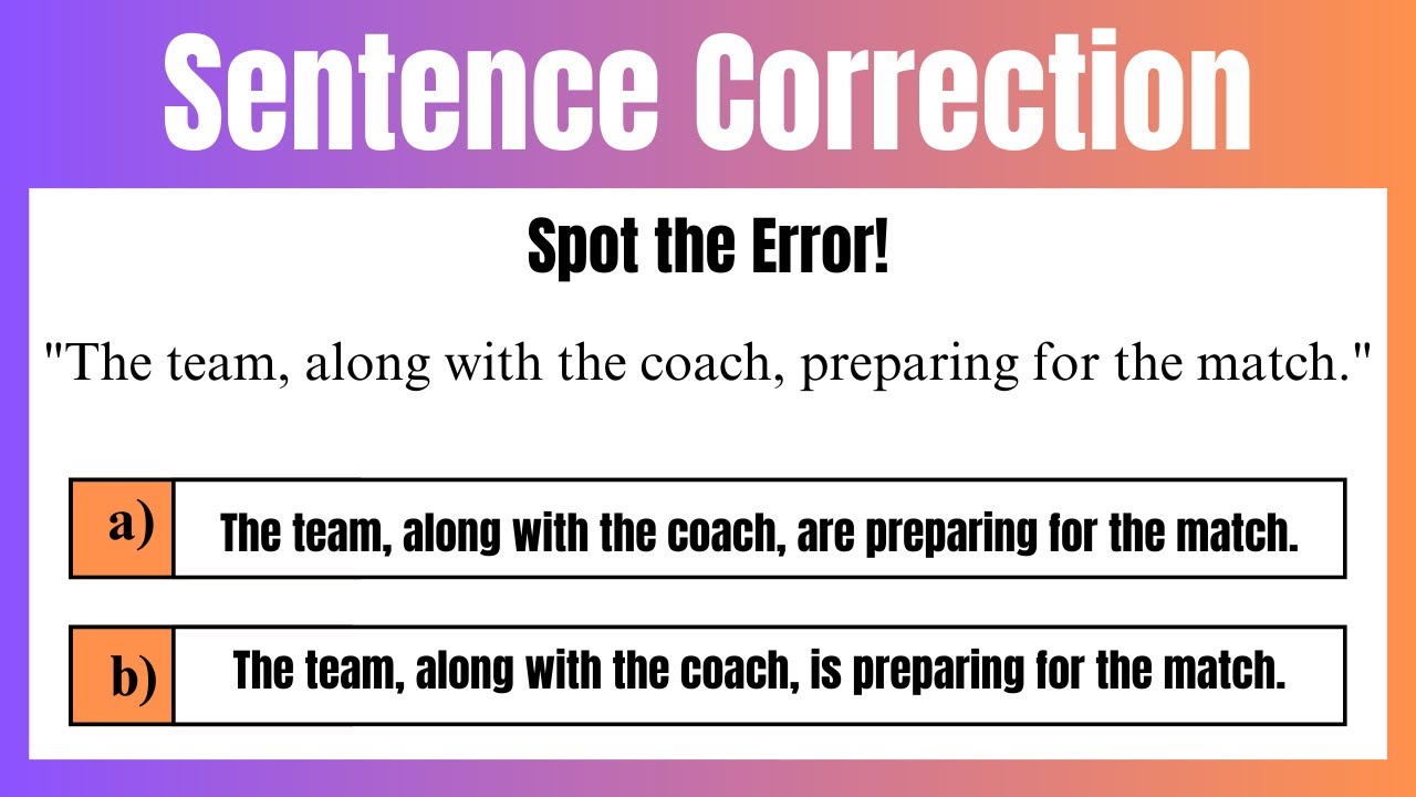 Sentence Correction in English ! - YouTube