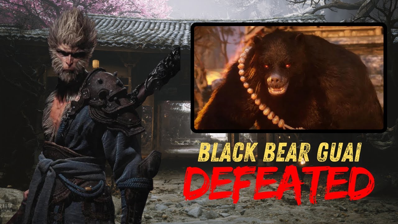 Boss Fight Black Bear Guai - PS5 4k 60fps - YouTube