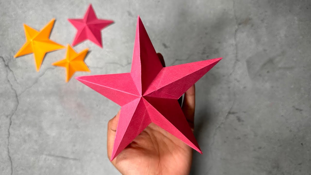 How to make 3D Paper Star | DIY Origami Paper Craft - YouTube