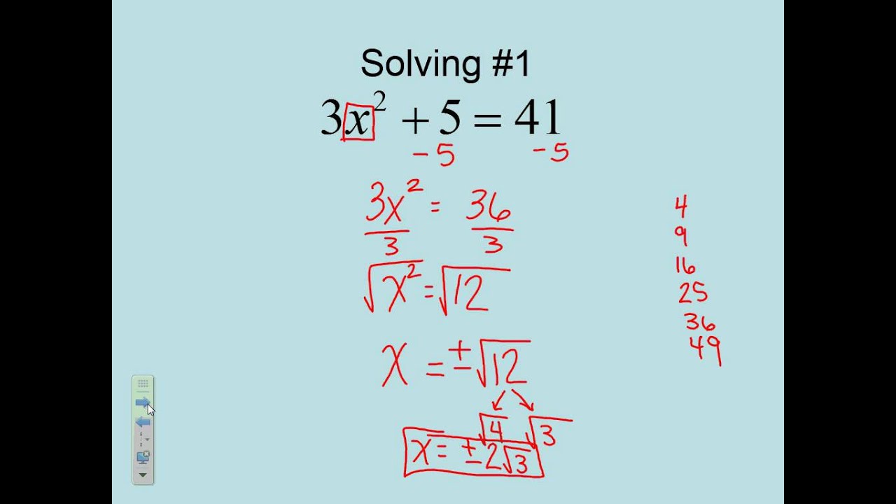 Solve By Square Root YouTube