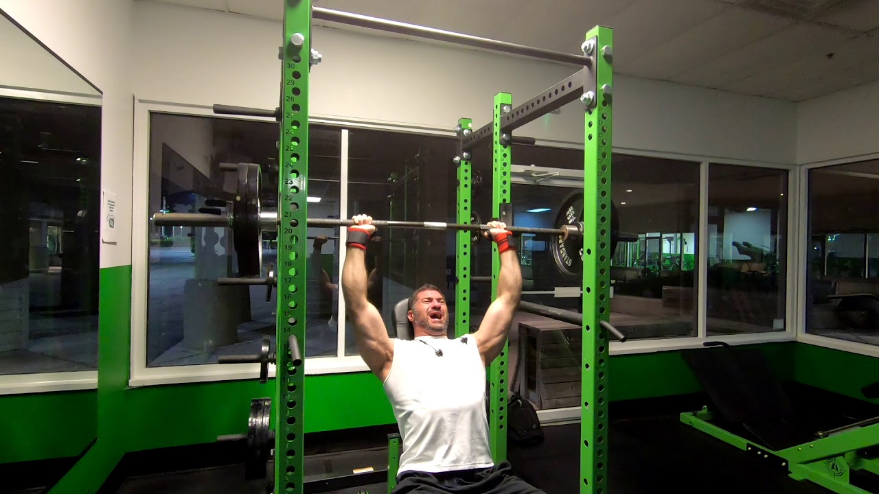 225x4, 245x3, 260x1 Pin Overhead Press - YouTube
