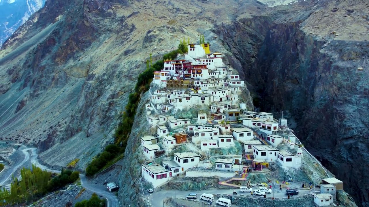 Diskit Gompa | Diskit Monastery | 4K Video | Drone View | Leh Ladakh ...