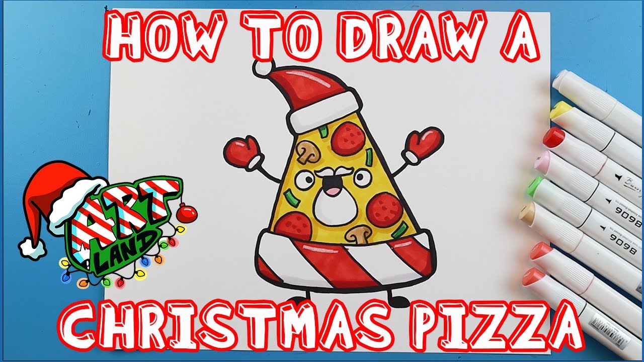 How to Draw CHRISTMAS PIZZA!!! - YouTube