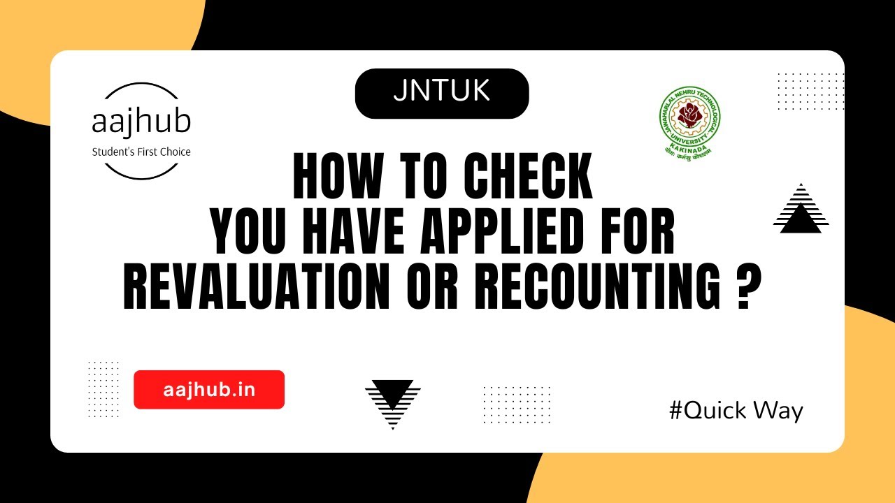 How to check you have applied for JNTUK Revaluation or Recounting ? | aajhub - YouTube