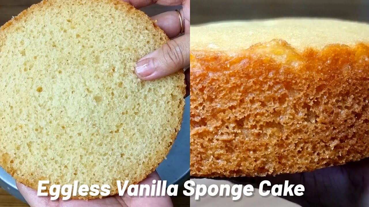 Eggless Vanilla Sponge Cake | Easy Sponge Cake Recipe | Eggless Sponge ...