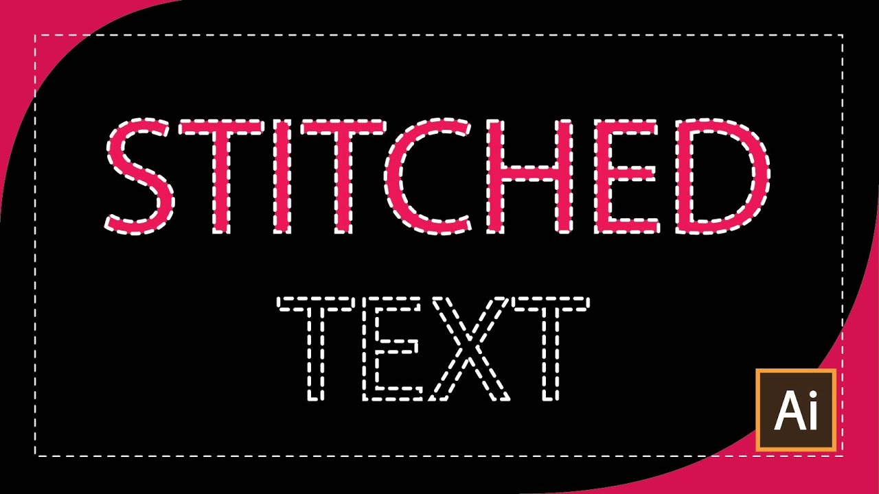 How to create Stitched Text in adobe illustrator l graphic design - YouTube