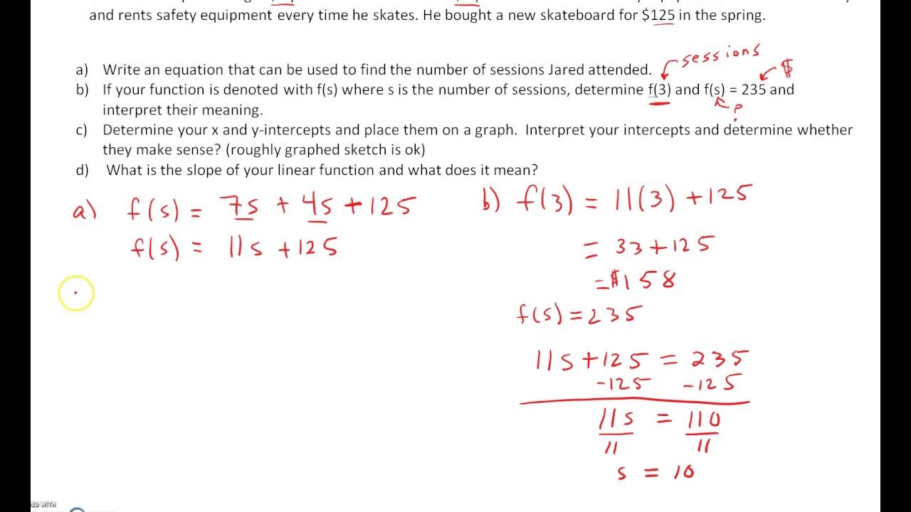 Modeling Linear Functions - YouTube