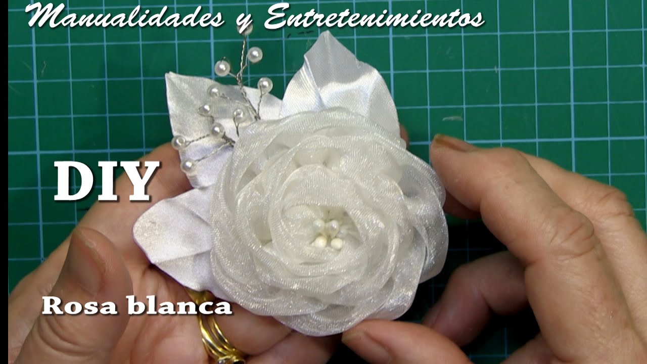 DIY Rosa blanca de organza y raso - Manualidades y entretenimientos ...