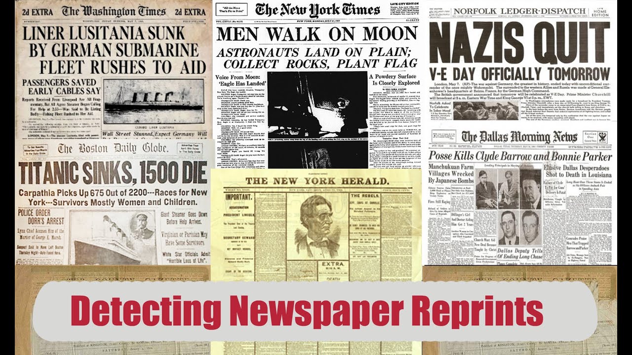 How to Detect Newspaper Reprints - YouTube