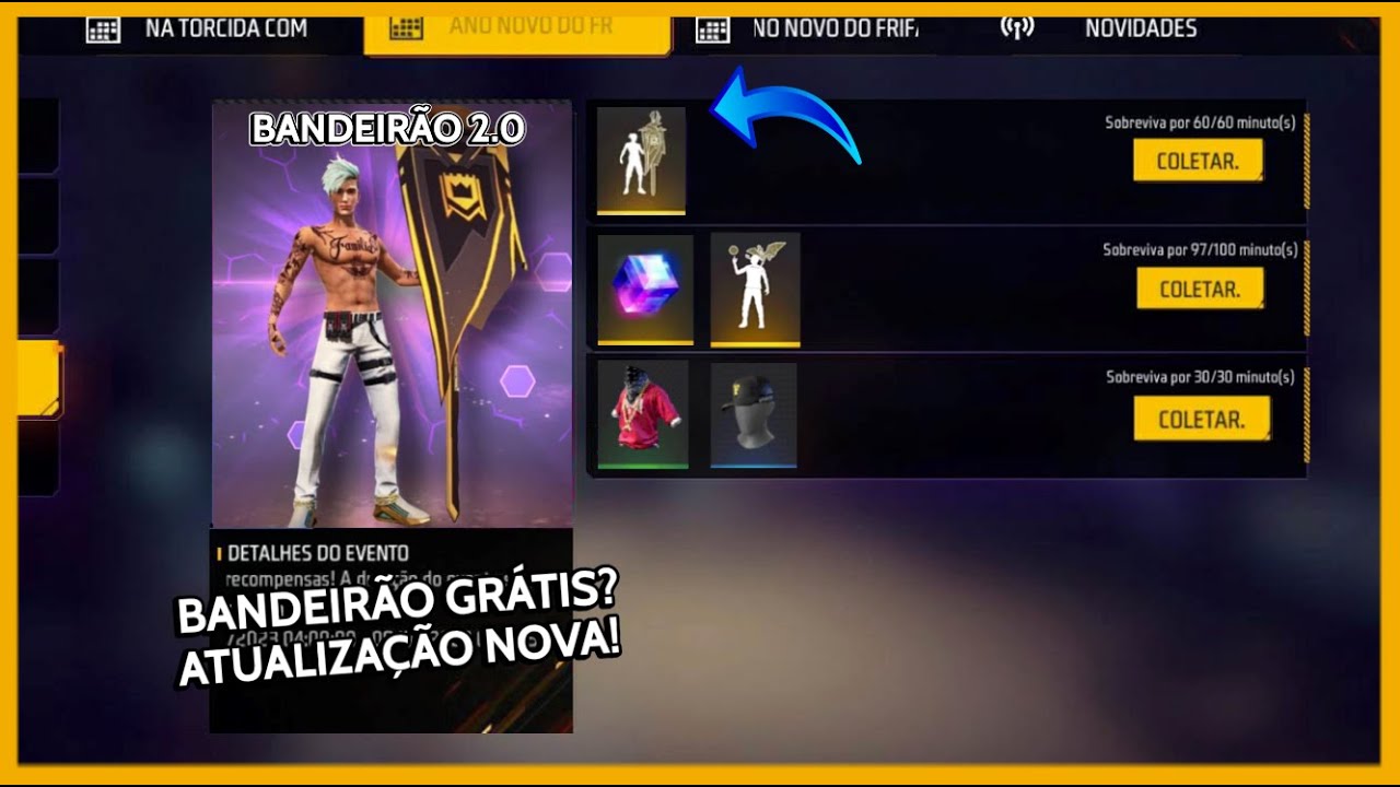 CORRE! COMO COLETA O BANDEIRAO 2.0 DE GRAÇA NO FREE FIRE!? NOVA ...