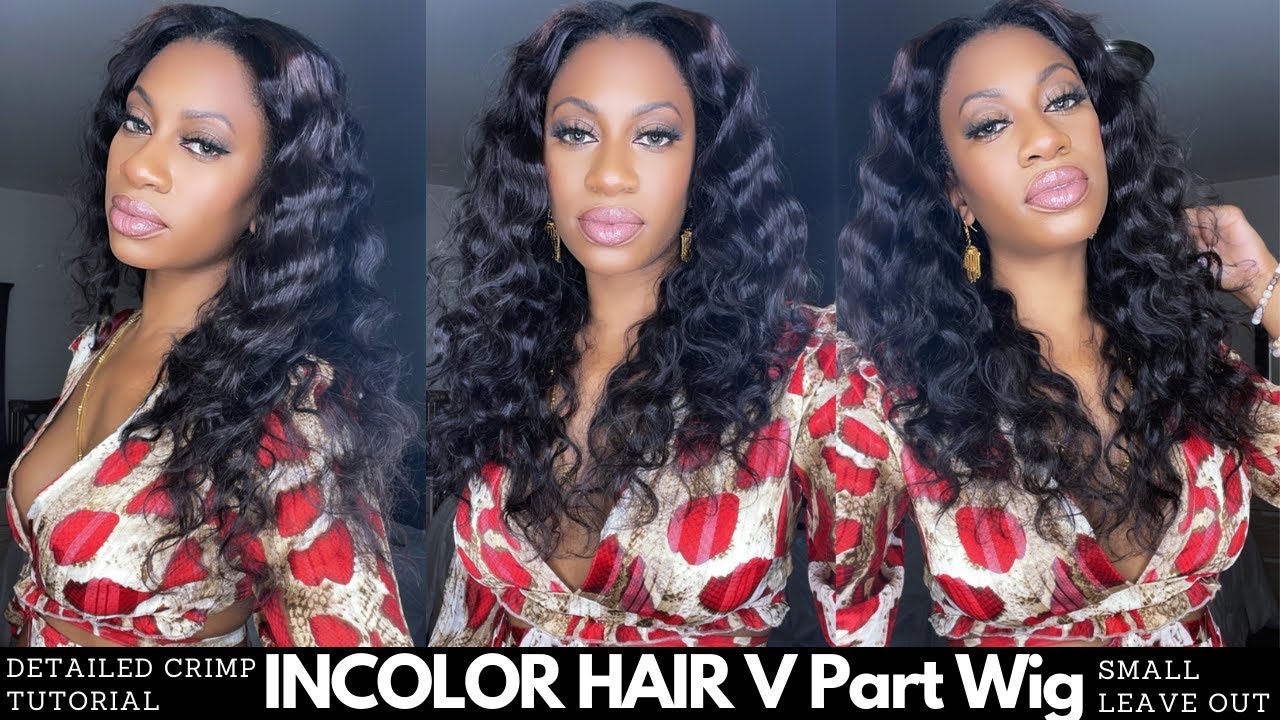 V Part Wig Crimp Tutorial & Blending Small Leaveout ft INCOLOR Wig ...