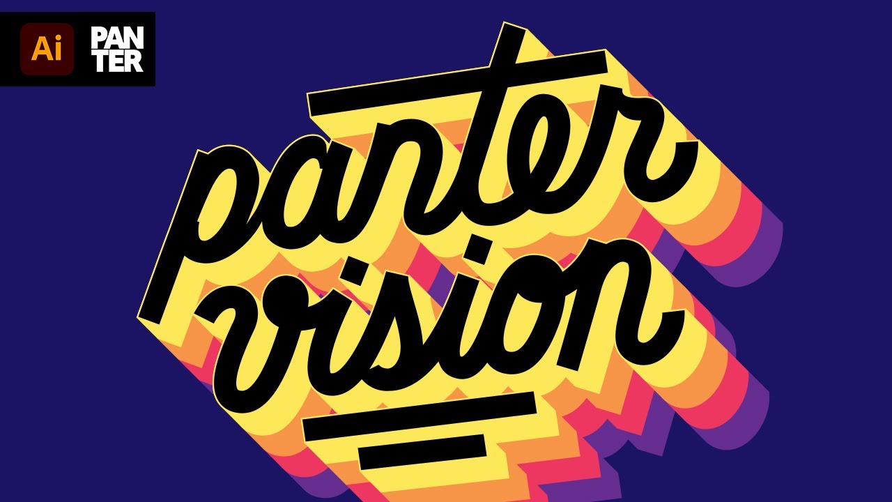 Retro Text Effect in Adobe Illustrator - YouTube