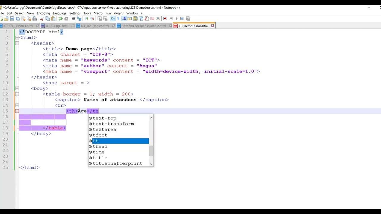 Web authoring – Inserting a table - YouTube