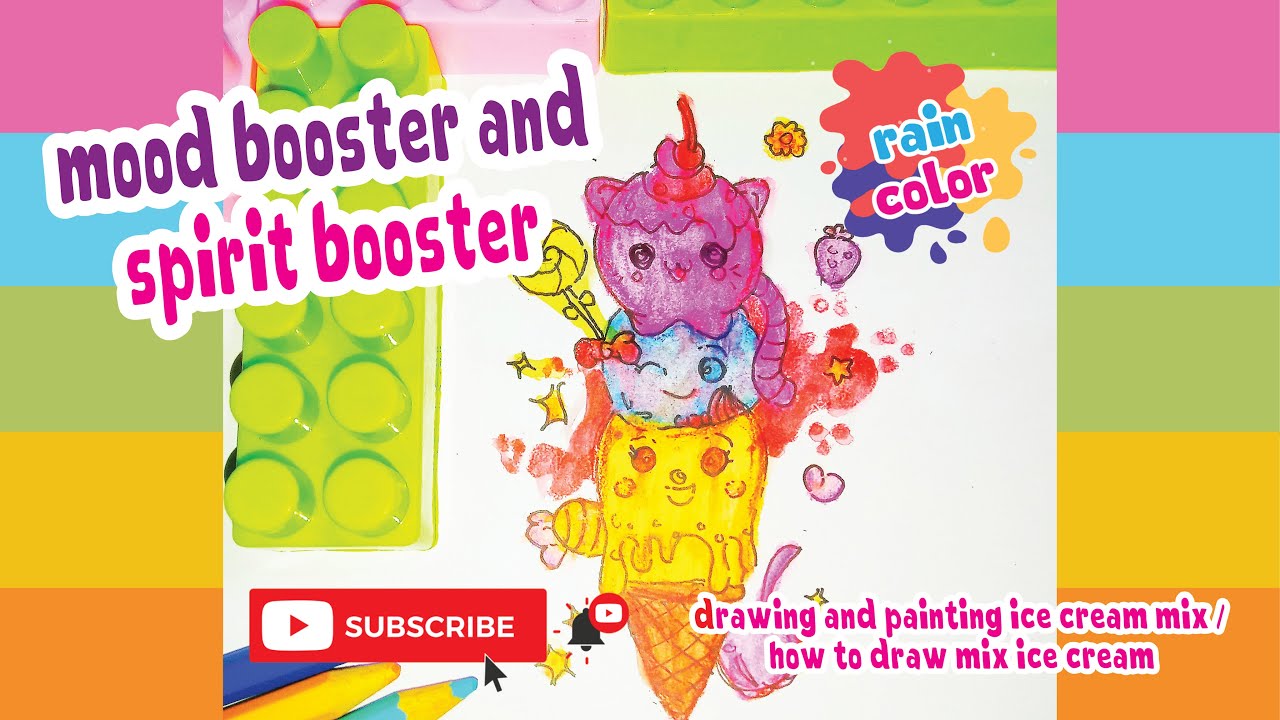 drawing and painting ice cream mix / how to draw mix ice cream - YouTube