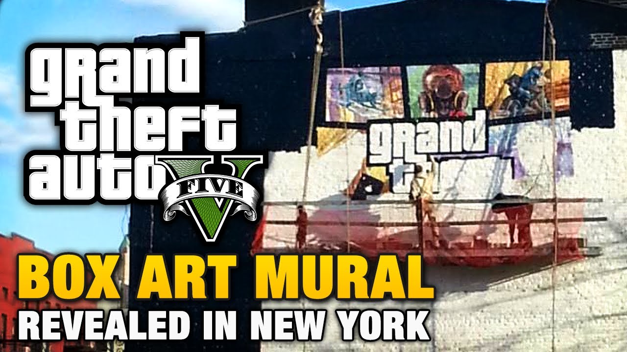 GTA 5 - Box Art Mural in New York City - YouTube