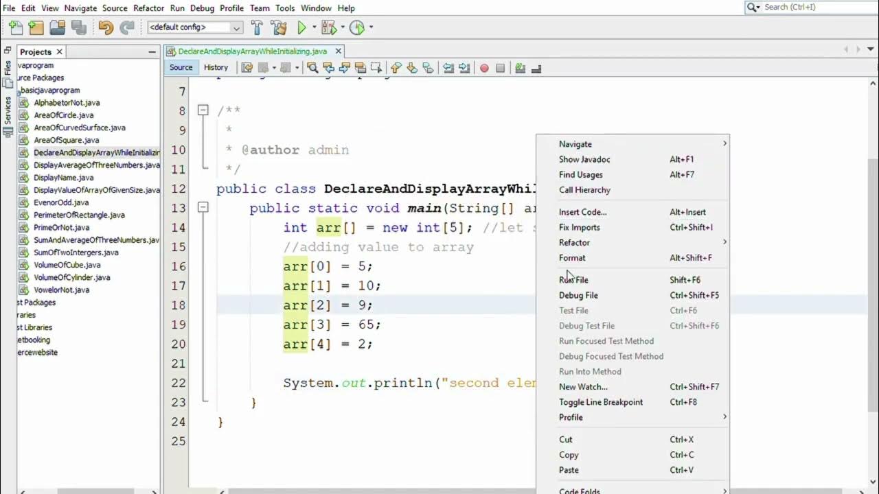 Java Program To Display Value Of Array Of Given Size While Initializing And Taking Input From