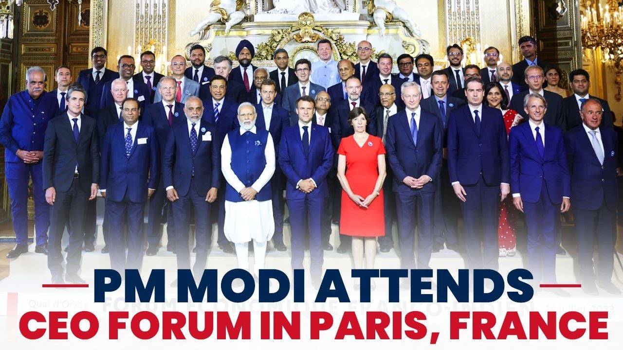 PM Modi attends CEO Forum in Paris, France - YouTube