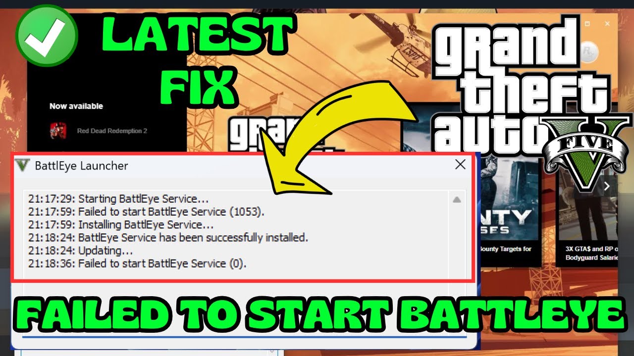 Failed to start battleye service GTA V Fix - YouTube