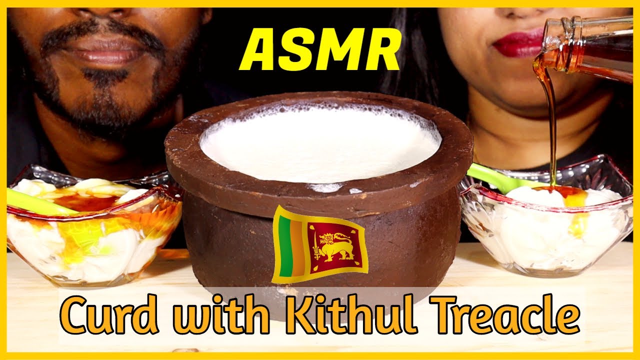 ASMR SRI LANKAN CURD WITH KITHUL TREACLE NO TALKING MUKBANG - YouTube