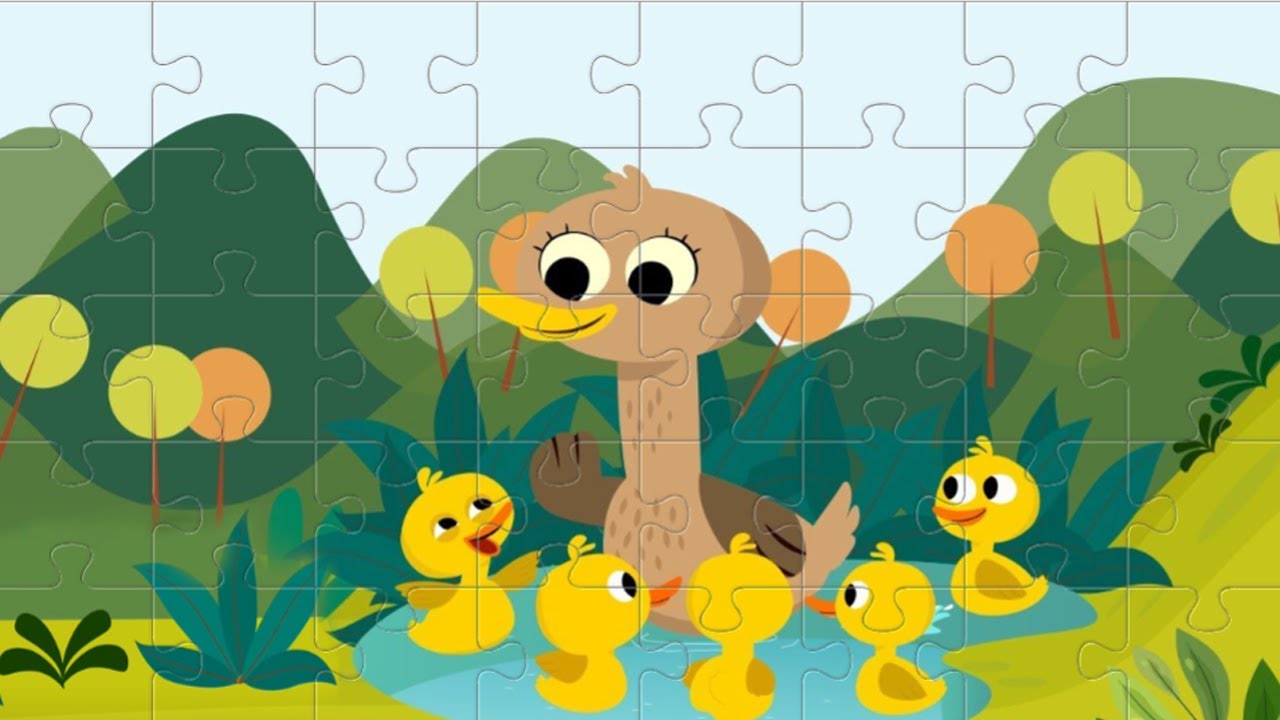 🐥Sing Five Little Ducks - Super Simple Songs - Mrs Puzzle - YouTube