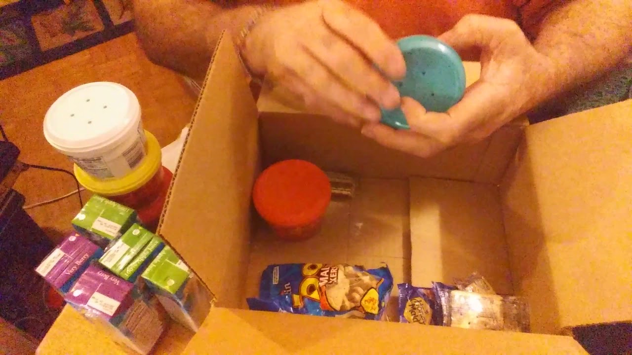 Opening a box of my prepper stored food - YouTube