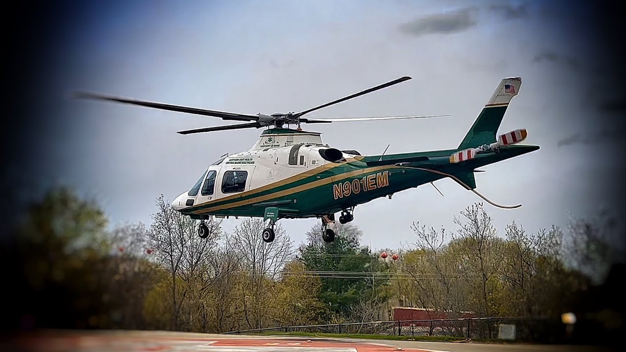 N901EM - LifeFlight of Maine AgustaWestland AW109E taking off from CMMC ...