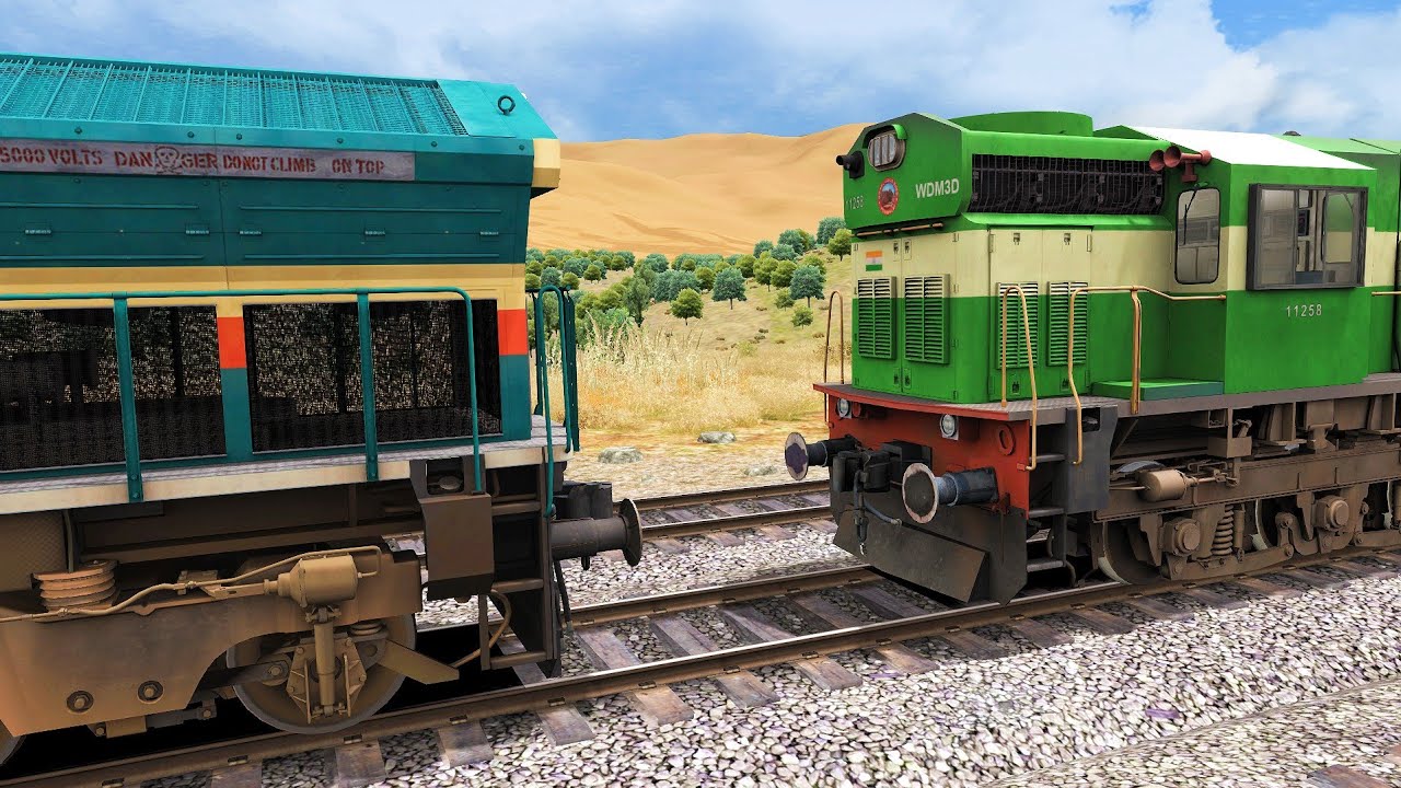 WDG4 Rescue Failed WDM 3D Express Train - EMERGENCY RESCUE || Train ...