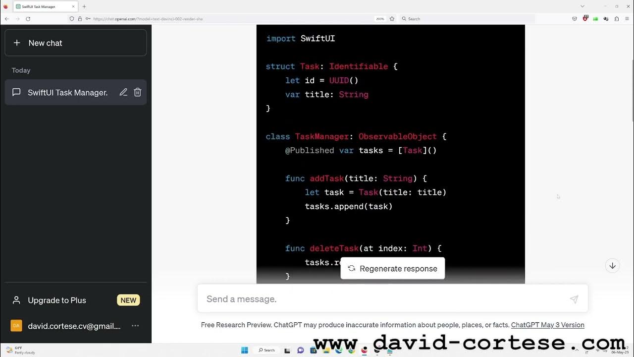 Chatgpt Swiftui Ios App Example Youtube