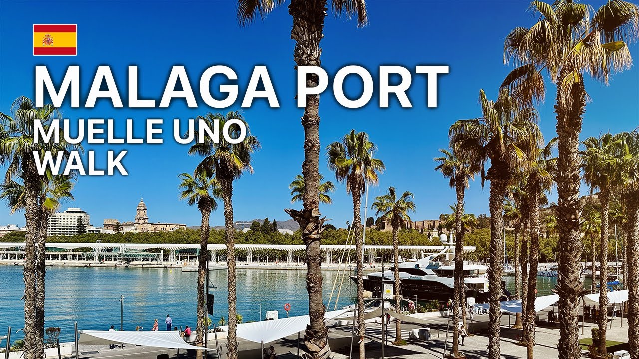 🇪🇸 Walking along Málaga Port - Muelle Uno Marina | April 2023 (4K 60fps ...