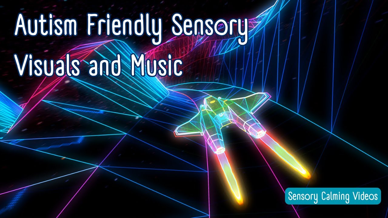 Neon Spaceship Flying Through Space | Autism Sensory Calming Visuals ...