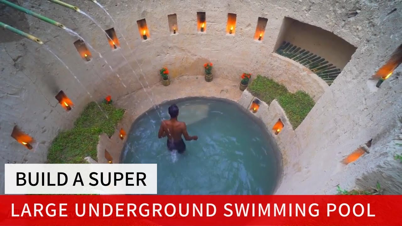 BUILD A SUPER LARGE UNDERGROUND SWIMMING POOL - YouTube