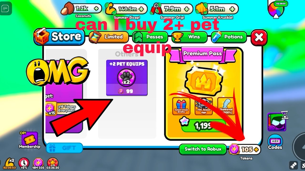 Can I buy 2+ pet equip 😍 in arm wrestling simulator #roblox # ...