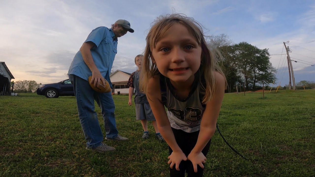 Cora & Carson - Front Yard Football 4-16-24 - YouTube