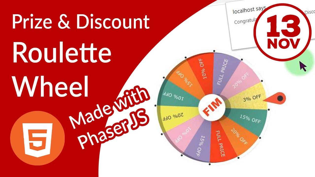 Spinning And Rotate Able Discount Prize Roulette Wheel Based On Html5