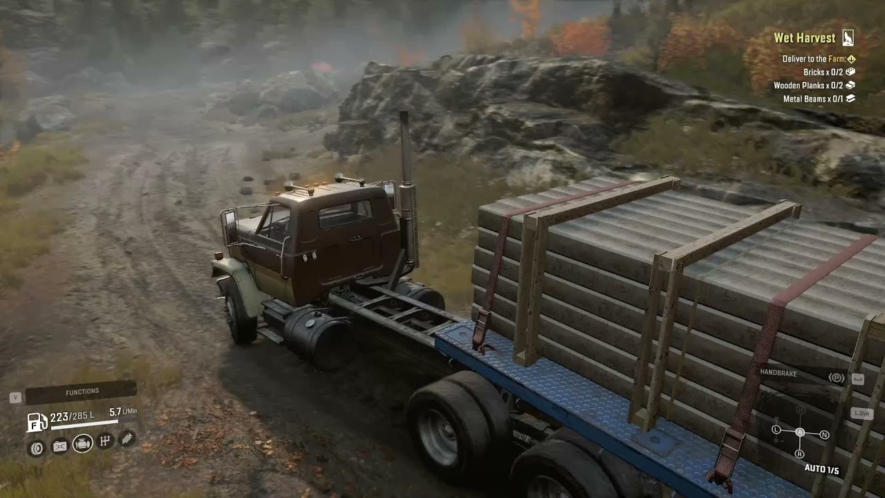 #9 SnowRunner : Wet Harvest mission delivery for Farm Using GMC ...
