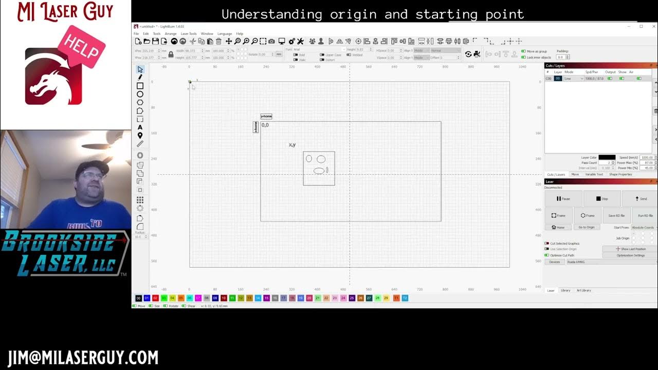 LightBurn Tutorial: Origins and Starting points - YouTube
