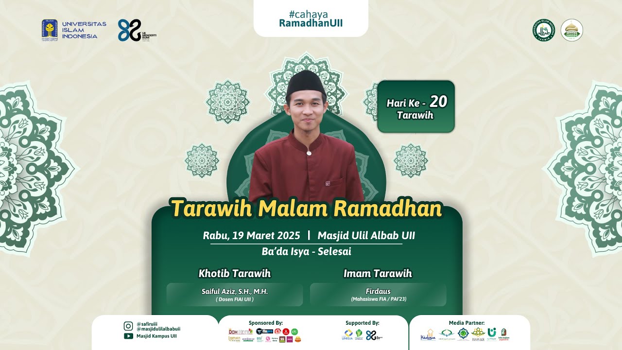 LIVE 🔴TAMARAM Day 20 - Ust Saiful Aziz - Firdaus Hamdani - YouTube